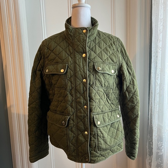 J. Crew | Jackets & Coats | J Crew Green Quilted Utility Jacket | Poshmark